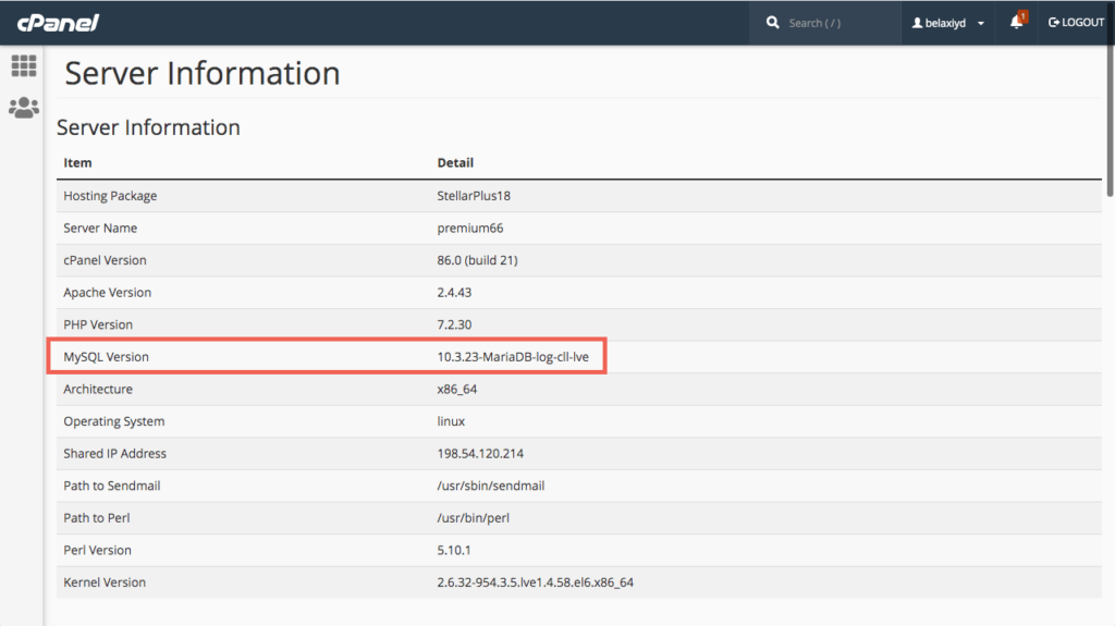Cara Mengetahui Versi MySQL di cPanel | Belajar cPanel
